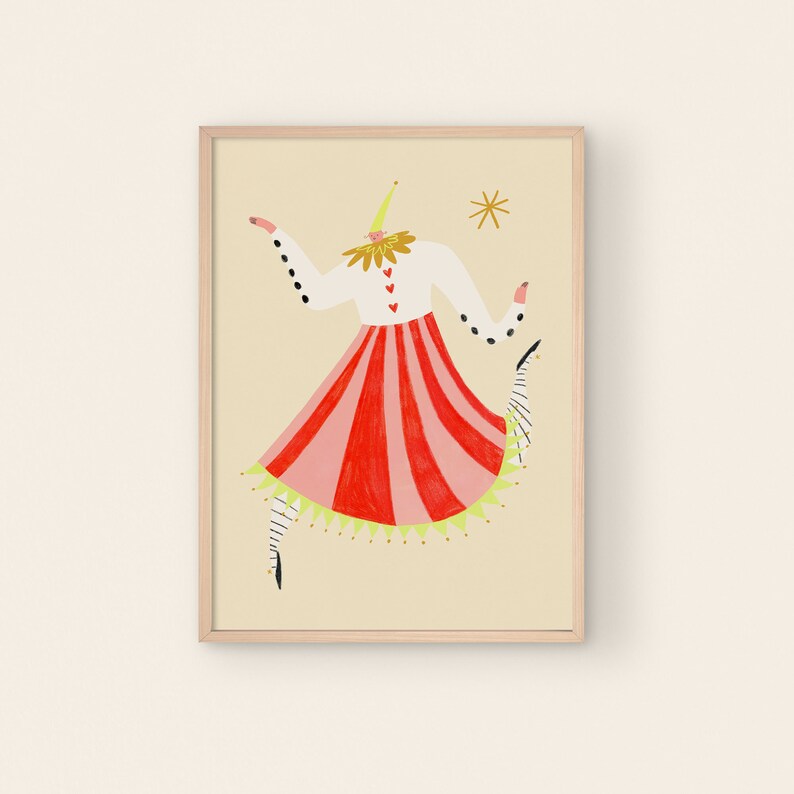 Circus Lady Art Print | Nursery Wall Decor | Colourful Art | Female ...