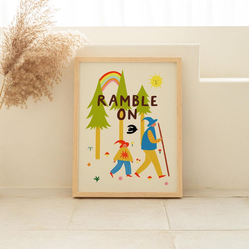 Ramble on Art Print | Typography | Nature | Outdoors | Children's Art ...