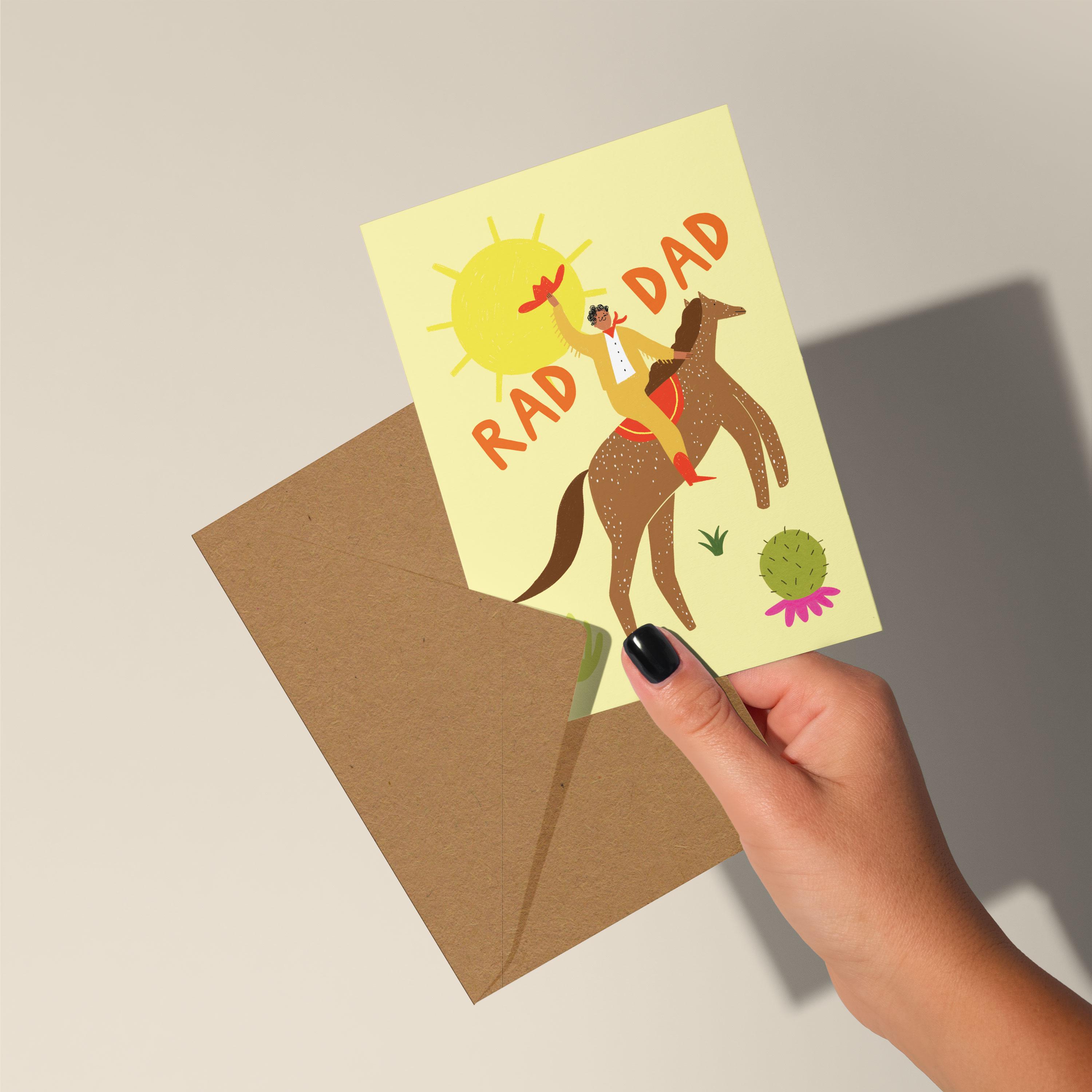 Rad Dad Card | Cowboy Card | Dad Birthday | Father's Day | Desert Card ...