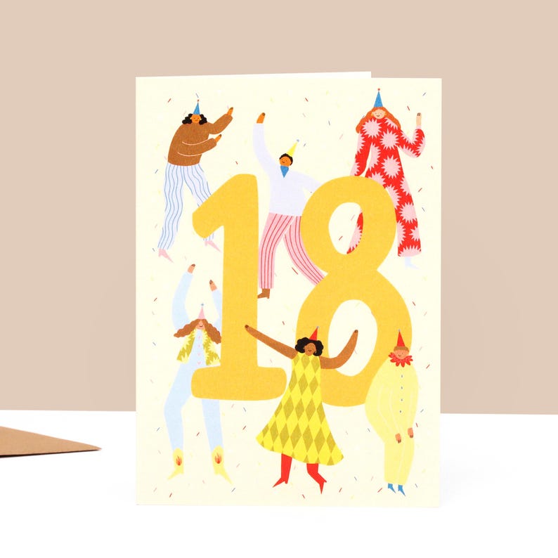 Age 18 Birthday Card | Number Card | Eighteen | Milestone Birthday Card ...