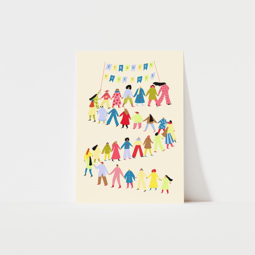 Stronger Together Art Print | Nursery Wall Art | Positivity ...