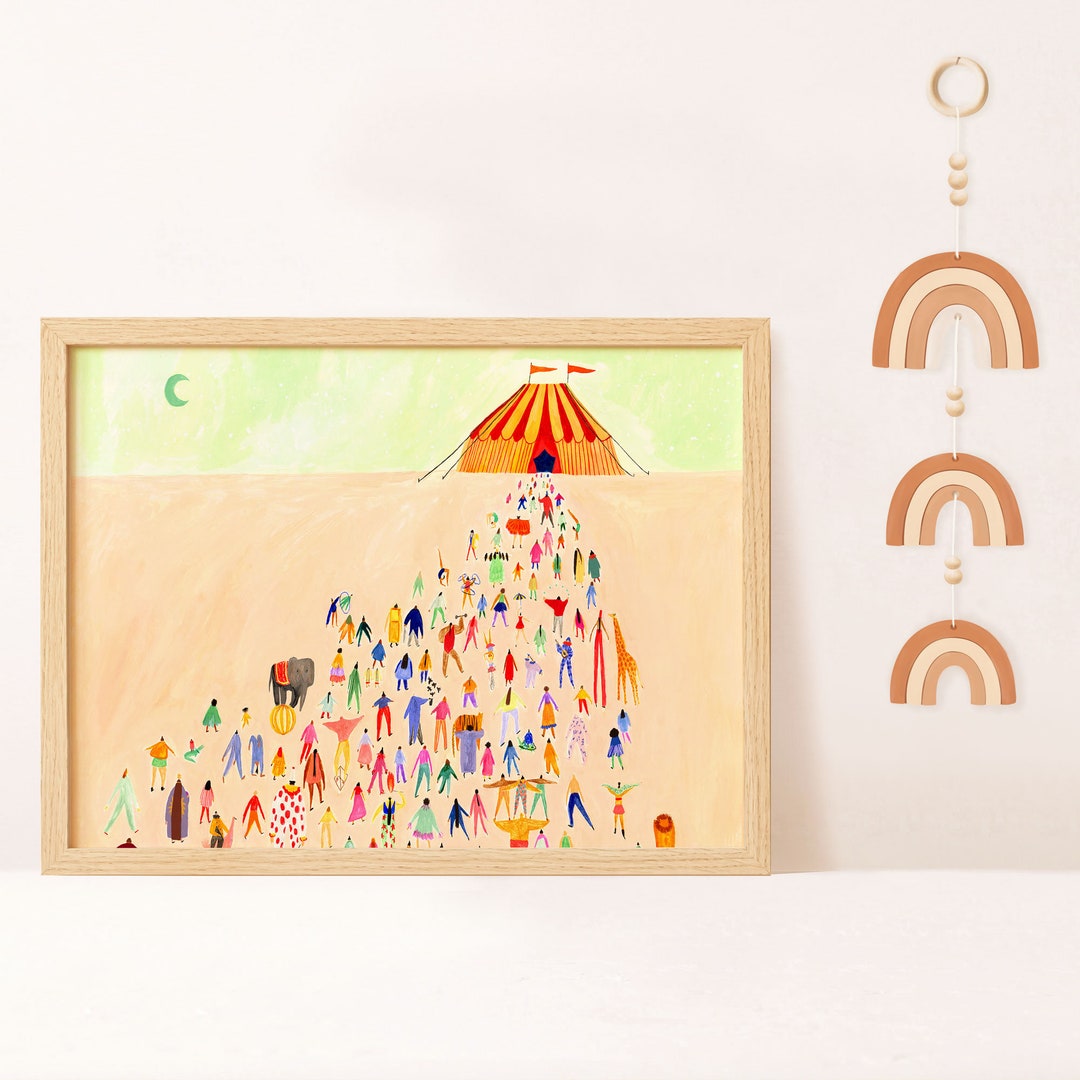 Nights at the Circus Art Print Nursery Wall Art Fun Colourful Circus ...