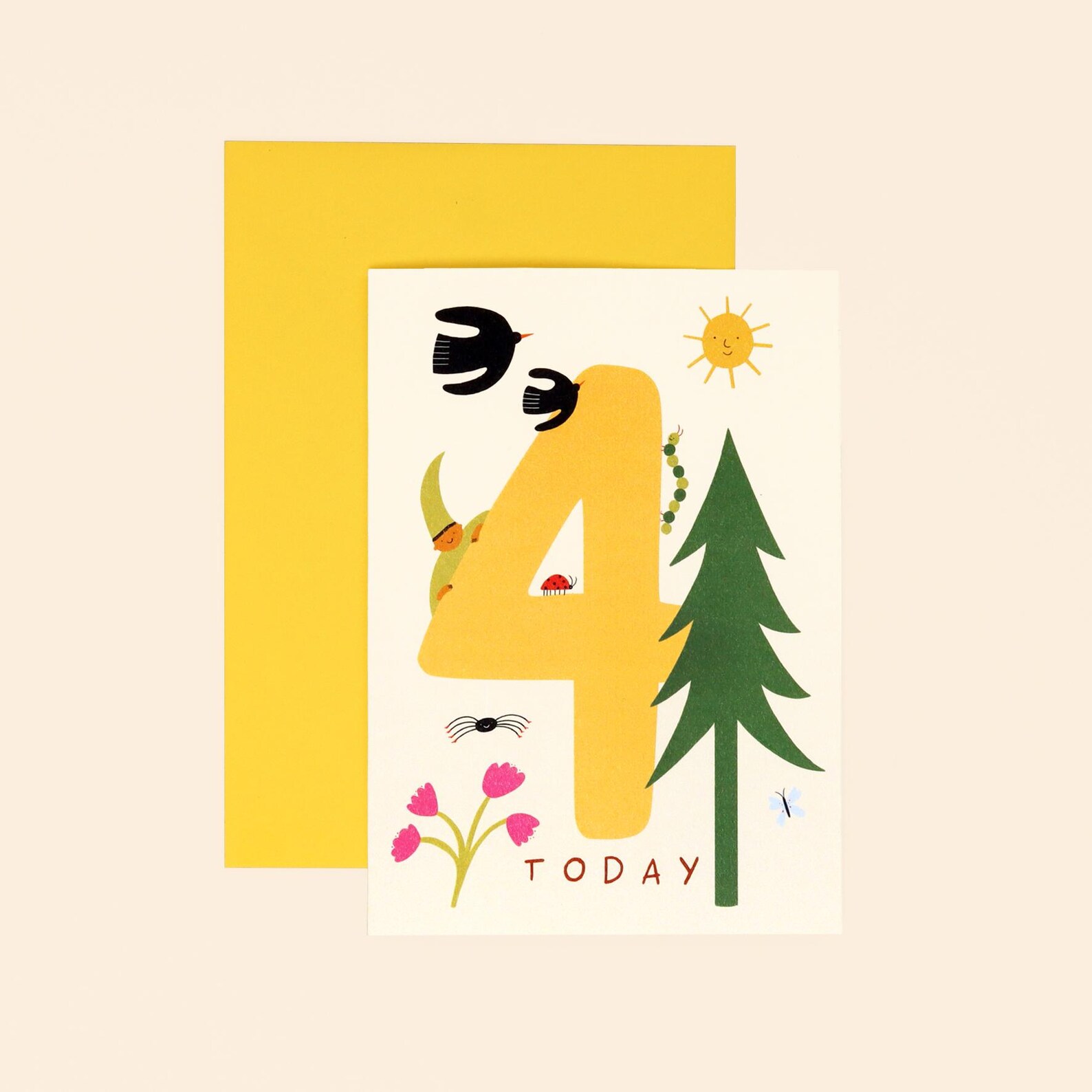 Age 4 Birthday Card | Number Card | Kids Birthday Card | Four Birthday ...