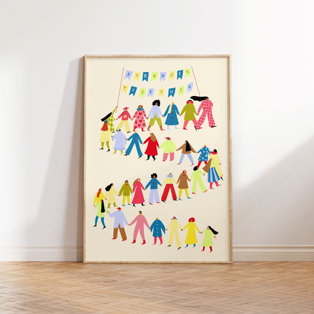 Stronger Together Art Print Nursery Wall Art Positivity Motivational ...