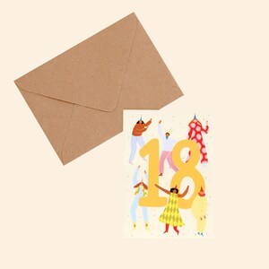 Age 18 Birthday Card | Number Card | Eighteen | Milestone Birthday Card ...
