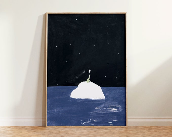 North Star Art Print Nursery Wall Decor Nature Sea Illustration ...