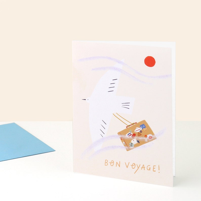 Bon Voyage Goodbye Card New Job Travelling Farewell Flying the Nest ...
