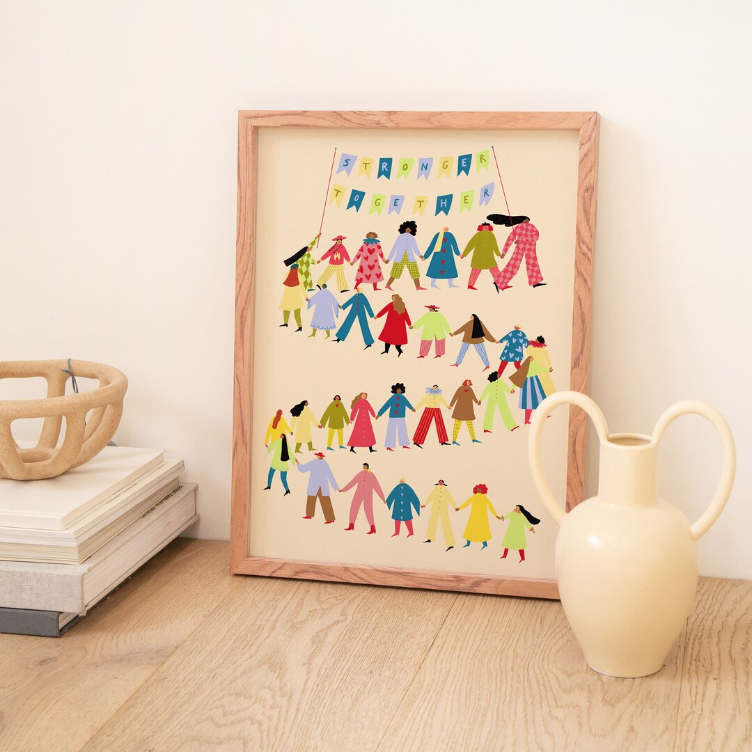 Stronger Together Art Print Nursery Wall Art Positivity - Etsy