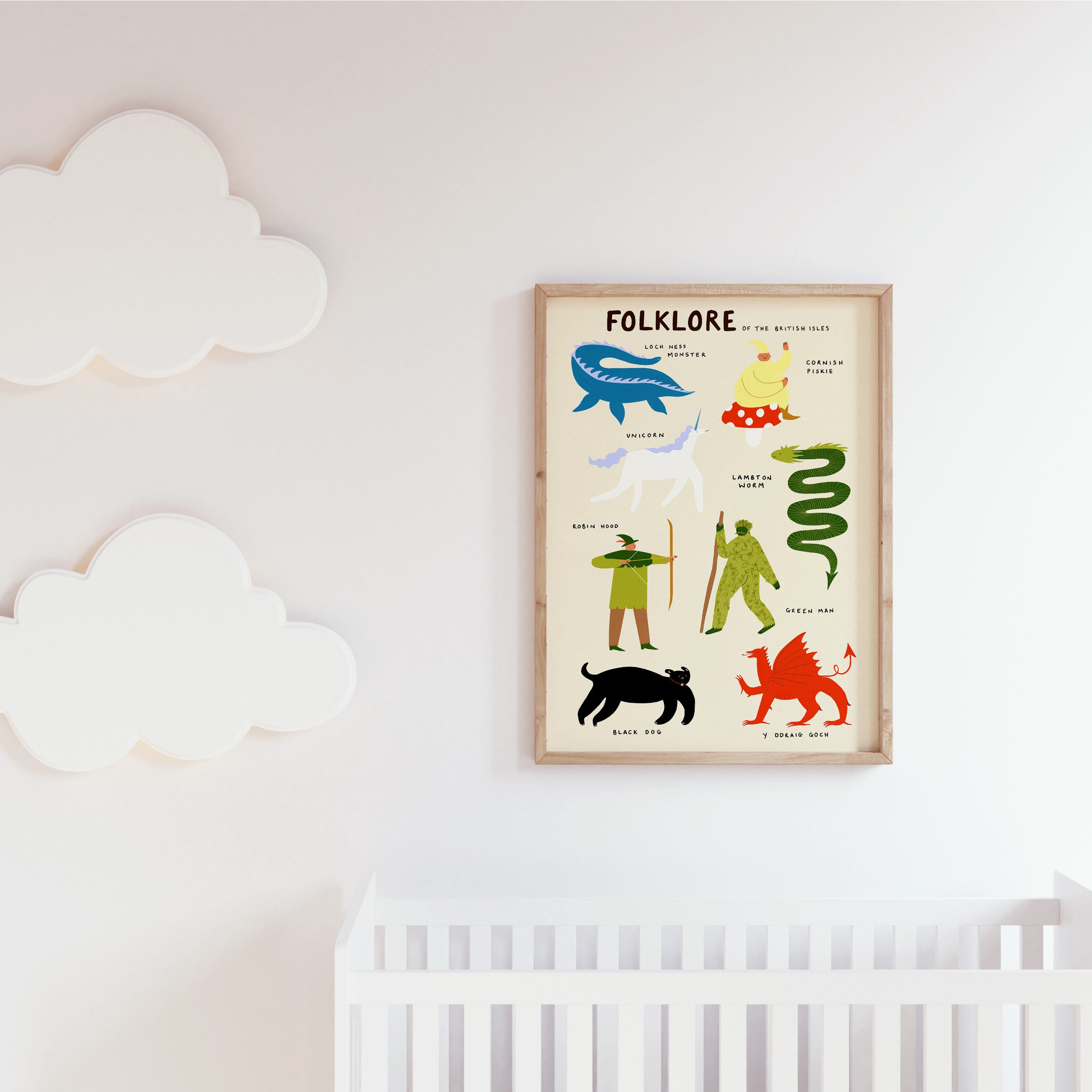 British Isles Folklore Creatures Art Print | Myths | Legends | Welsh ...