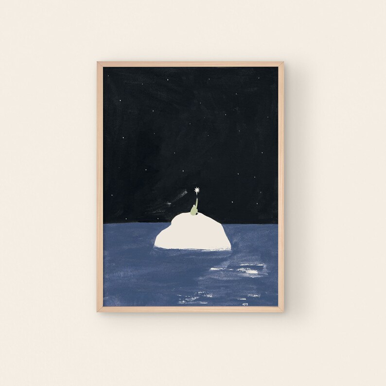 North Star Art Print Nursery Wall Decor Nature Sea Illustration ...