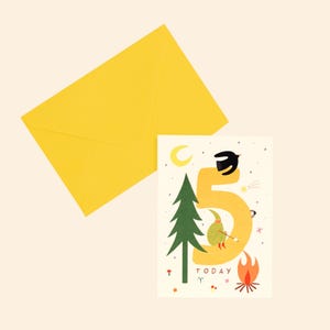 5th Birthday Card, Age 5 Kids Birthday Card, Colourful Nature Birthday ...