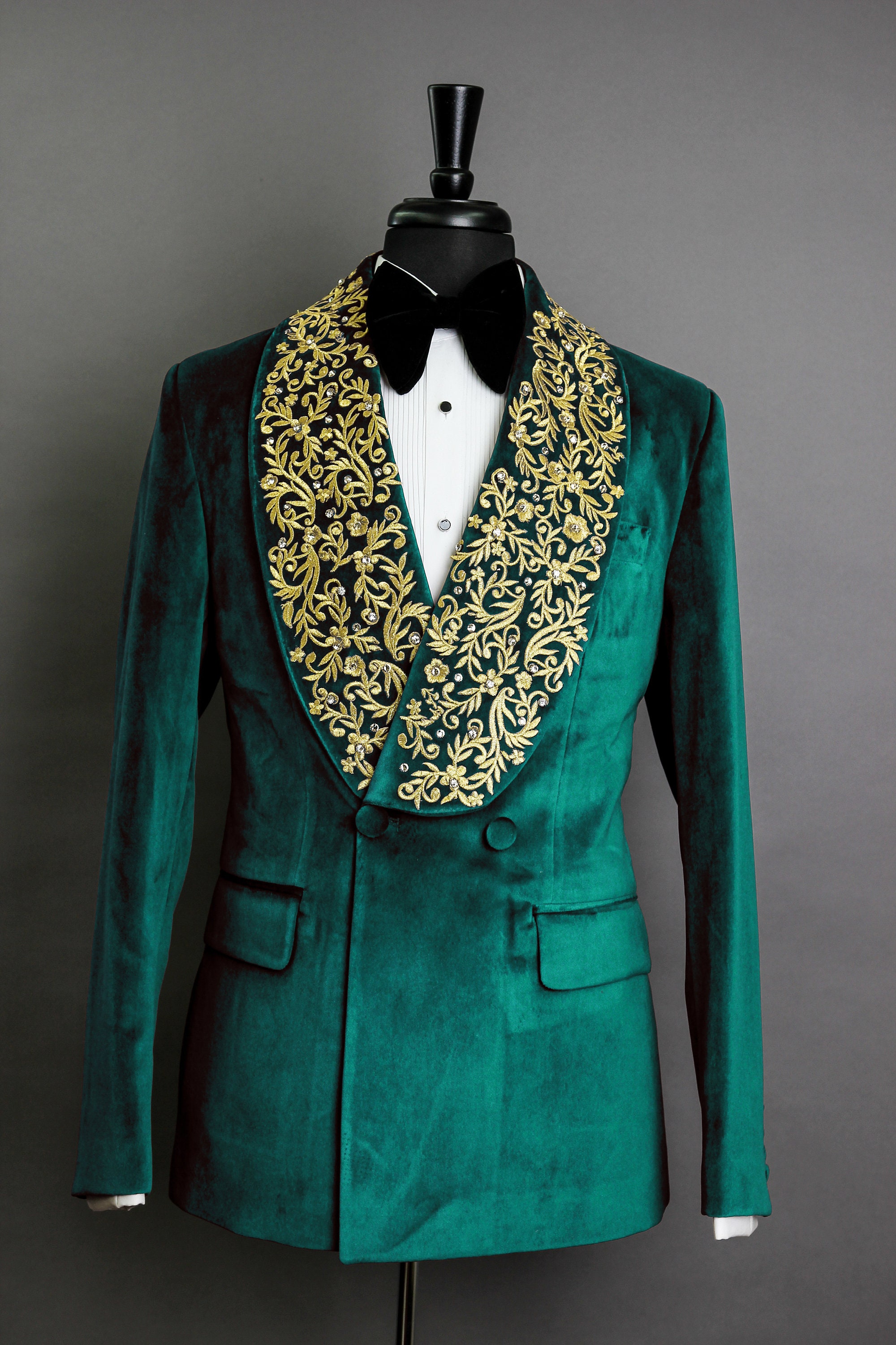 Custom Made to Order Mens Velvet Embroidered Double Breasted - Etsy UK