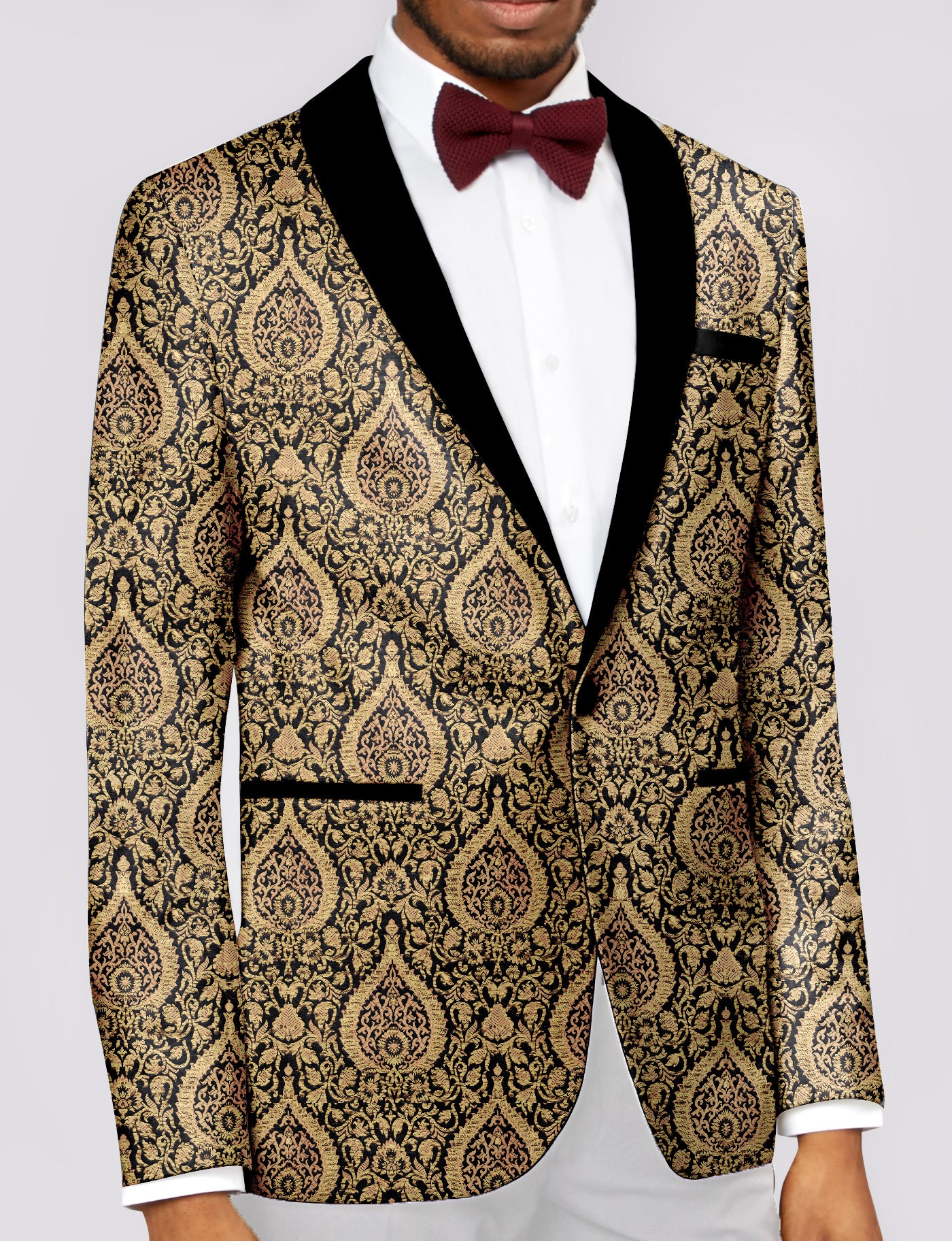 Men's Made to Order Brocade Tuxedo Jacket Blazer Coat | Etsy