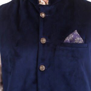 Men's Indian Velvet Waist Coat Nehru Jacket Wedding Pakistani Koti ...