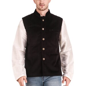 Men's Indian Velvet Waist Coat Nehru Jacket Wedding Pakistani Koti ...