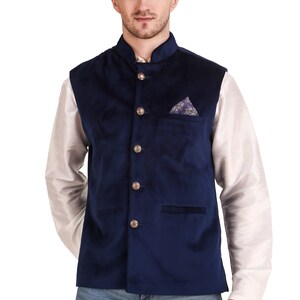Men's Indian Velvet Waist Coat Nehru Jacket Wedding Pakistani Koti ...