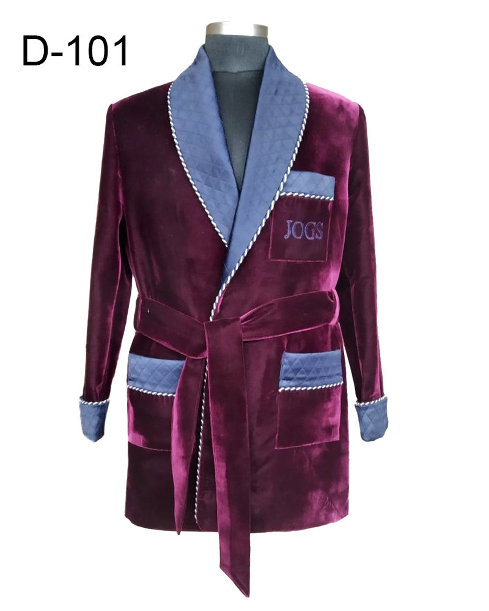Custom Made Mens Smoking Jacket With Initial Monogram Dinner - Etsy