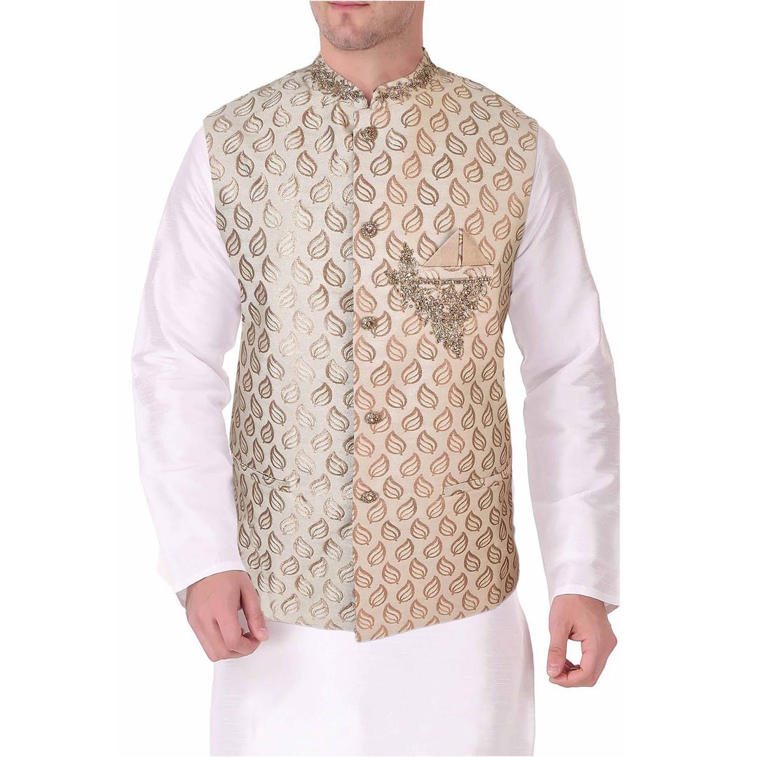 Men's Designer Indian Waistcoat Wedding Jacket Koti Ethnic Vest MJ831 ...