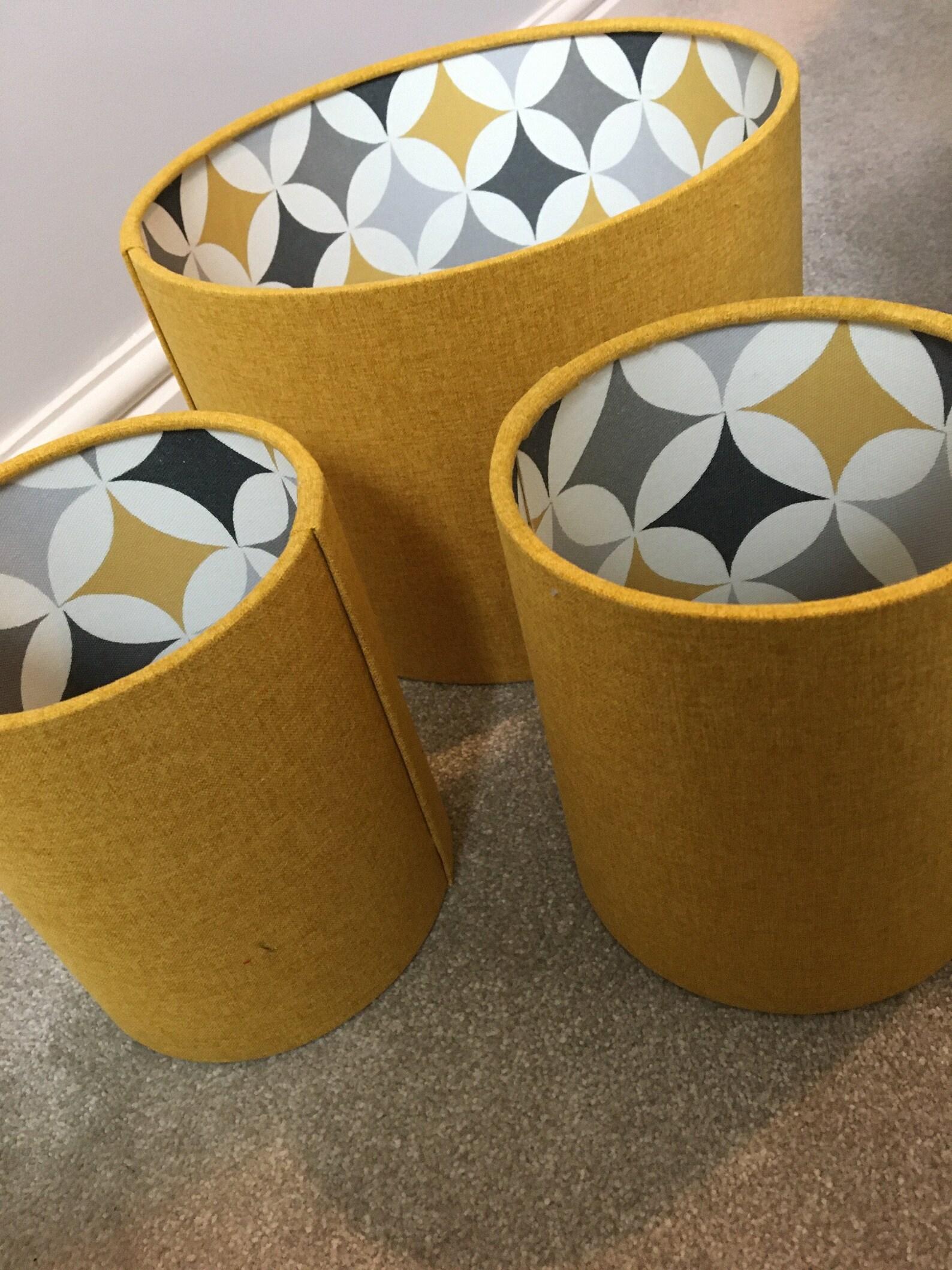 Orange or Yellow LAMPSHADE Geometric Vintage Lamp Shade UK - Etsy UK