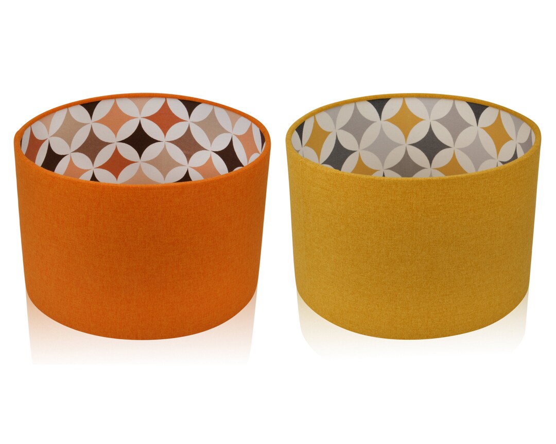 Orange or Yellow LAMPSHADE Geometric Vintage Lamp Shade UK - Etsy UK