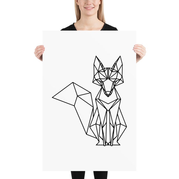 Geometric Fox Print - Etsy
