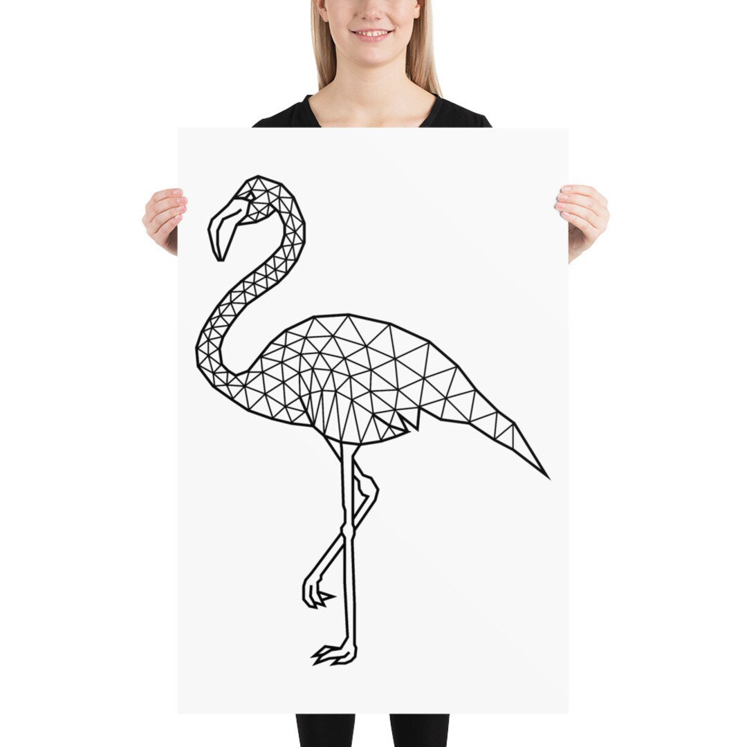Flamingo Decor, Flamingo Print, Geometric Flamingo, Flamingo Poster ...