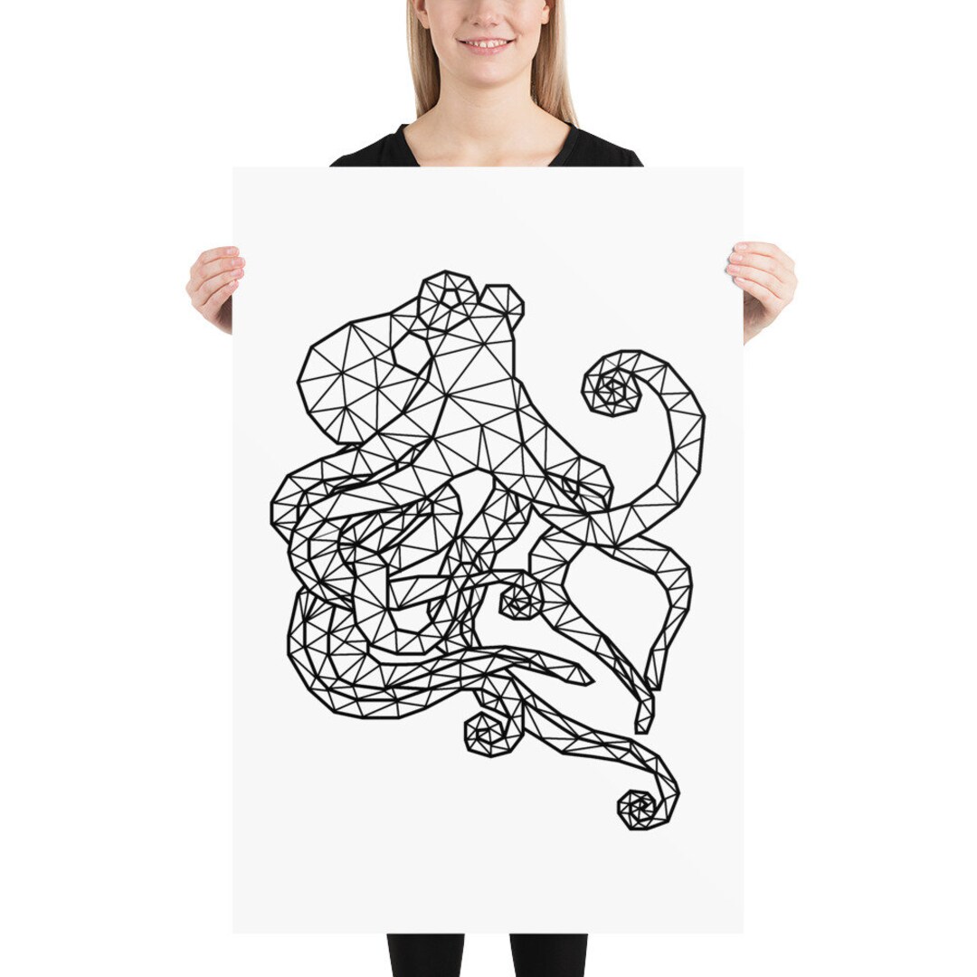 Octopus Print, Octopus Art, Octopus Poster, Geometric Octopus, Octopus ...