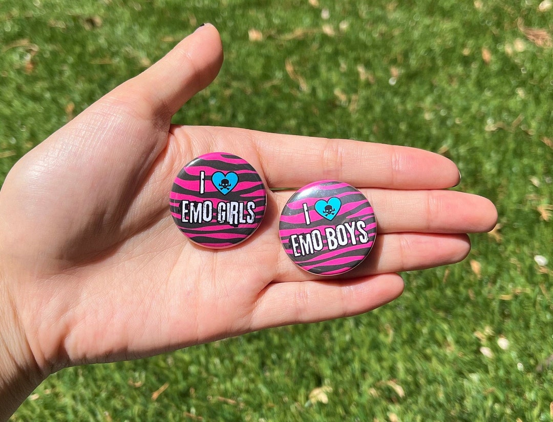 I Love Emo Girls Boys 1.25" Pinback Button - Etsy