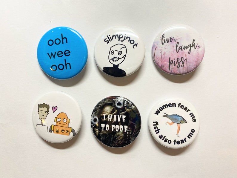 Pack of 2 3 or 6 1.25 Pinback Buttons Set - Etsy