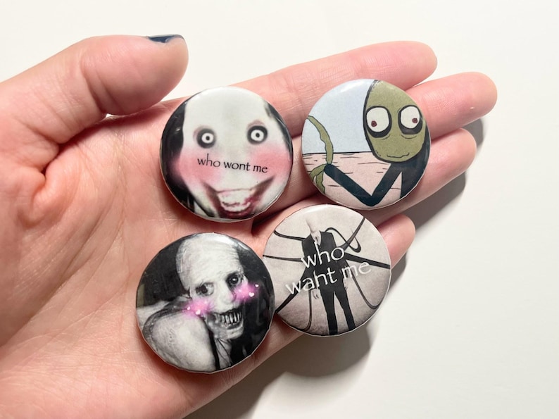 Creepypasta 1.25" Pinback Button Set Funny Memes (1 or Set of 4) - Etsy