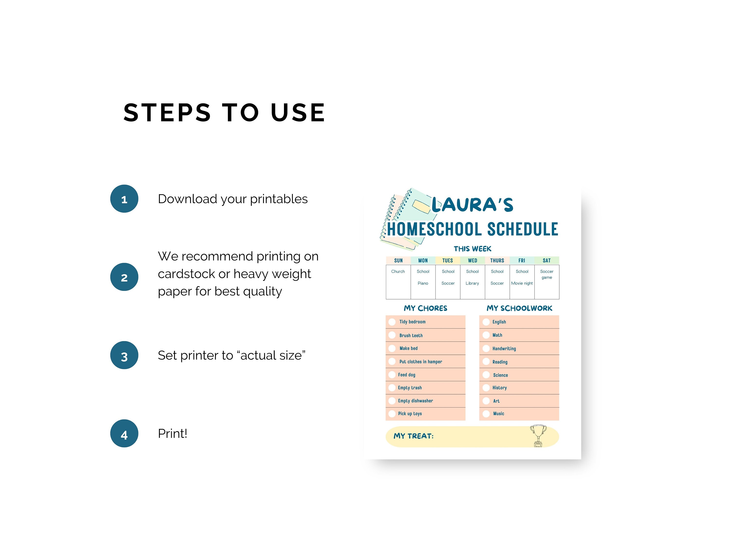 Homeschool Schedule Printable, Homeschool Planner, Homeschool Routine ...