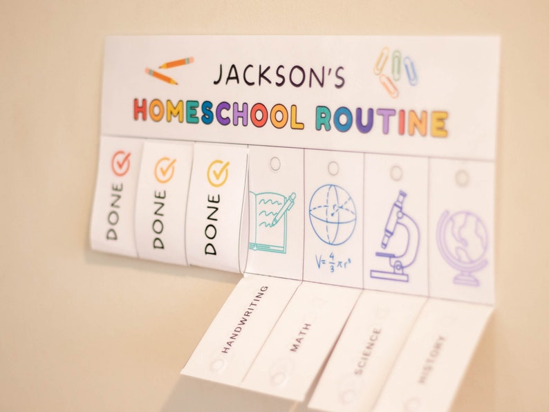 Homeschool Schedule Flip up Chart, Kids Homeschool Planner, Homeschool ...