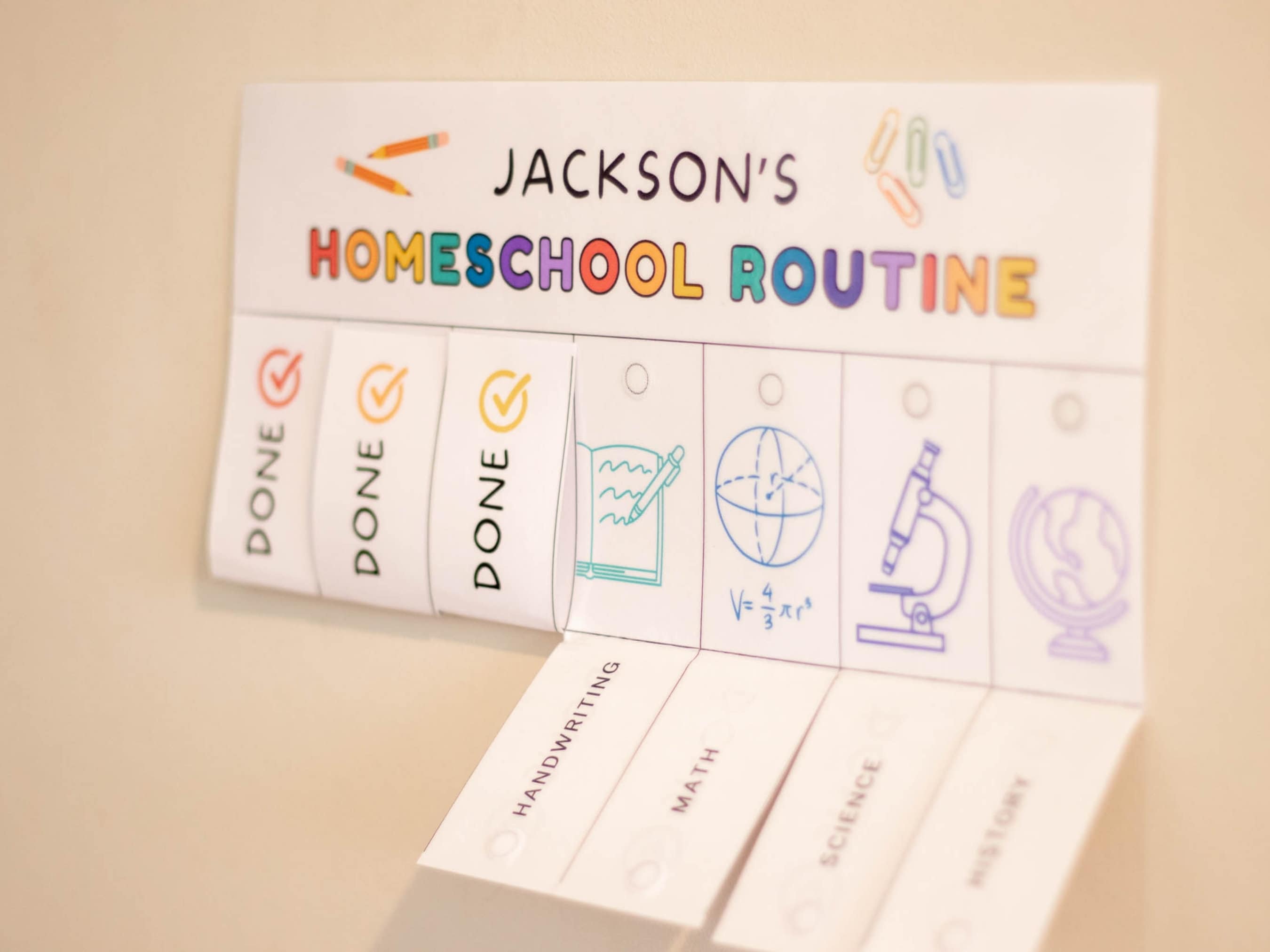 Homeschool Schedule Flip up Chart, Kids Homeschool Planner, Homeschool ...