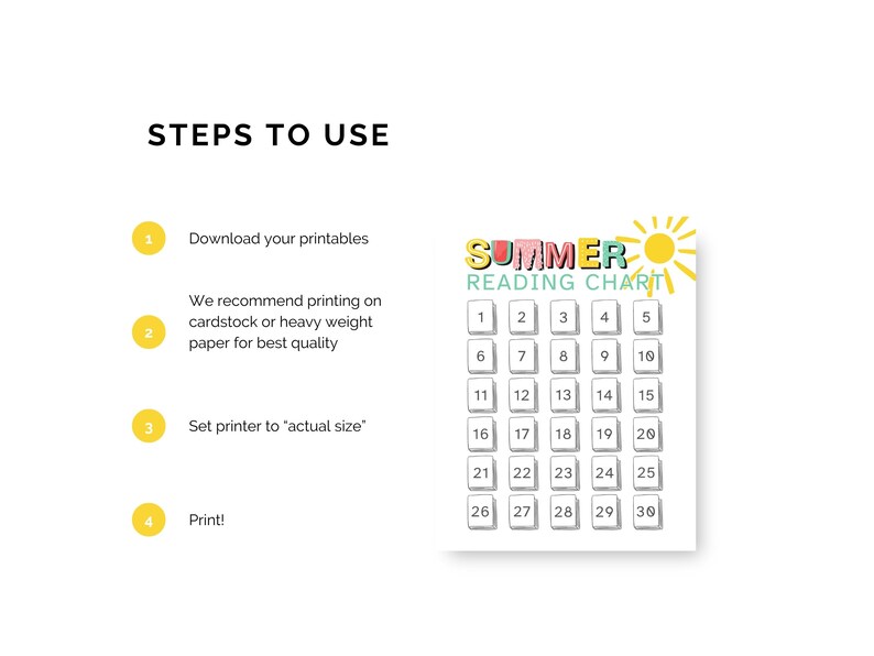 Kids Summer Reading Chart Summer Reading Challenge, Reading Log ...