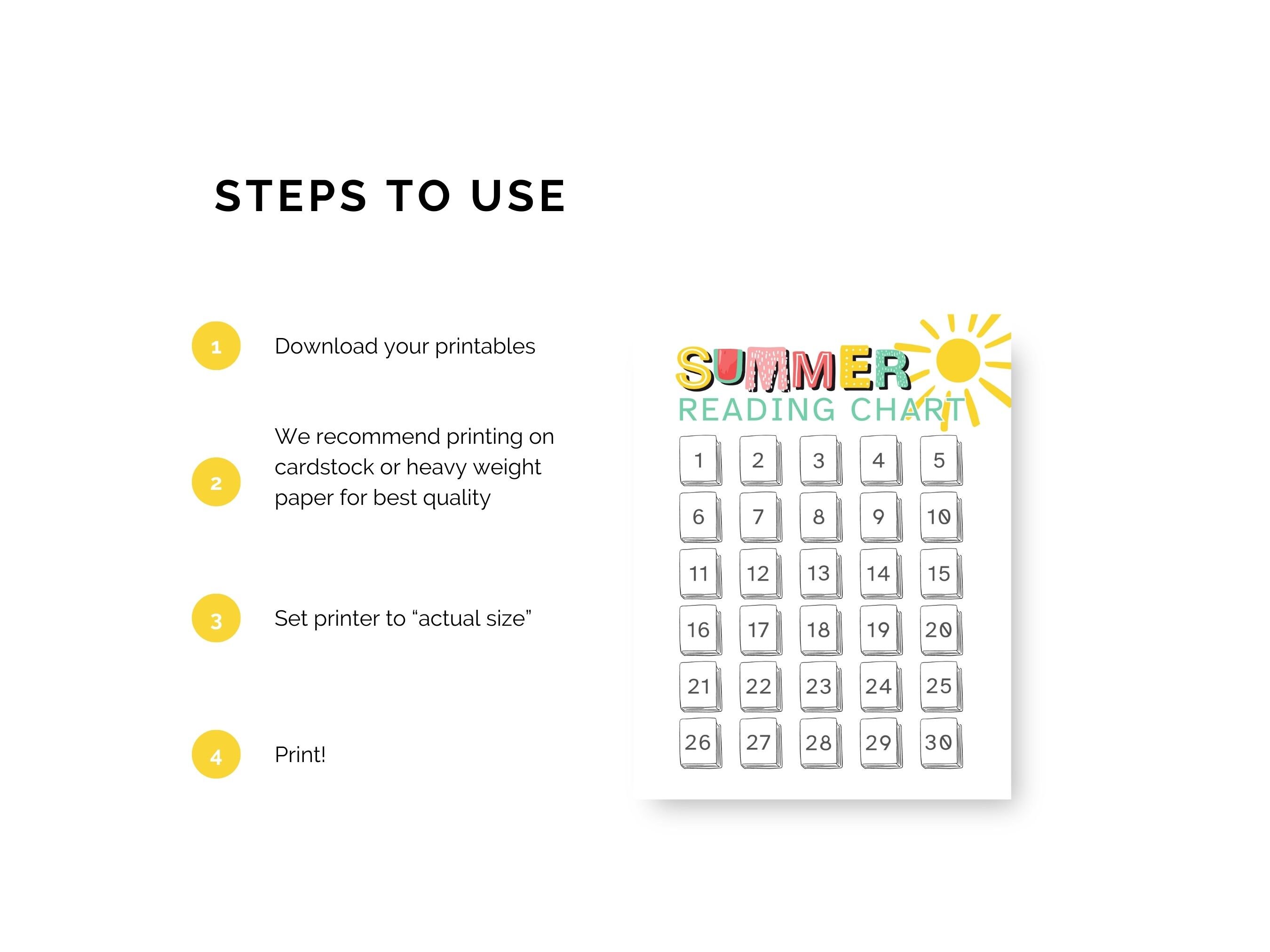Kids Summer Reading Chart Summer Reading Challenge, Reading Log ...