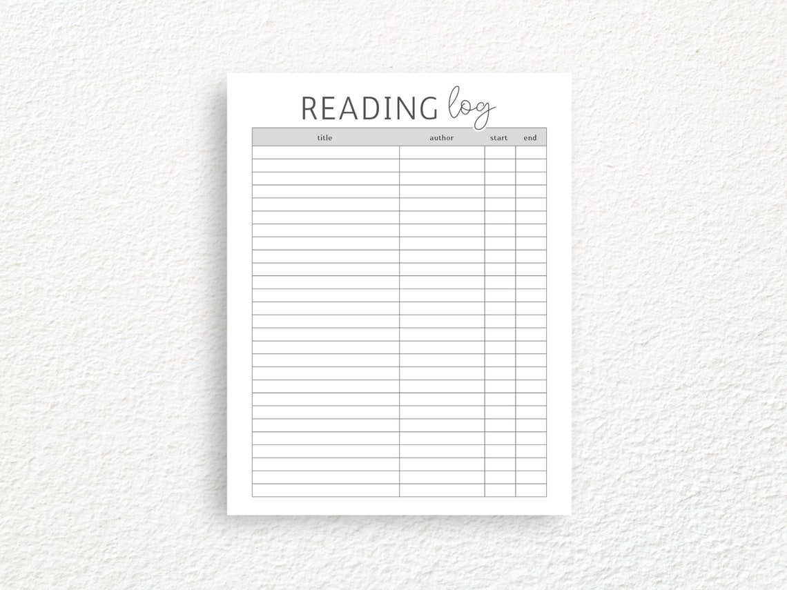 Printable Reading Log | Book Log Printable, Reading Challenge, Reading ...