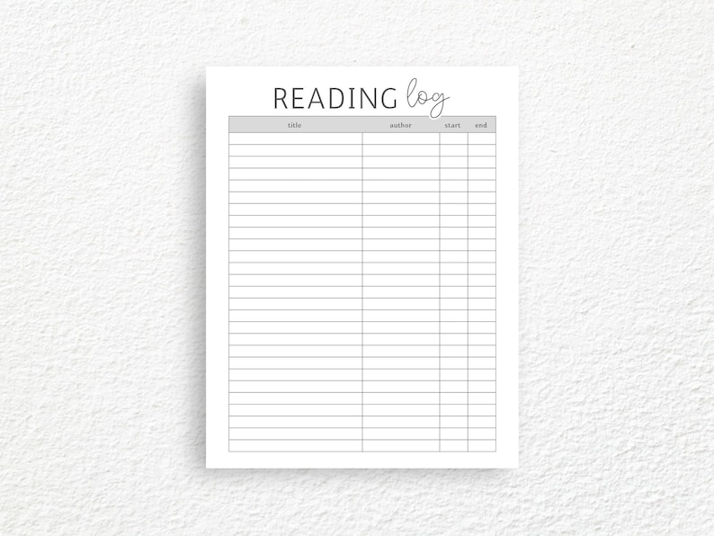 Printable Reading Log | Book Log Printable, Reading Challenge, Reading ...