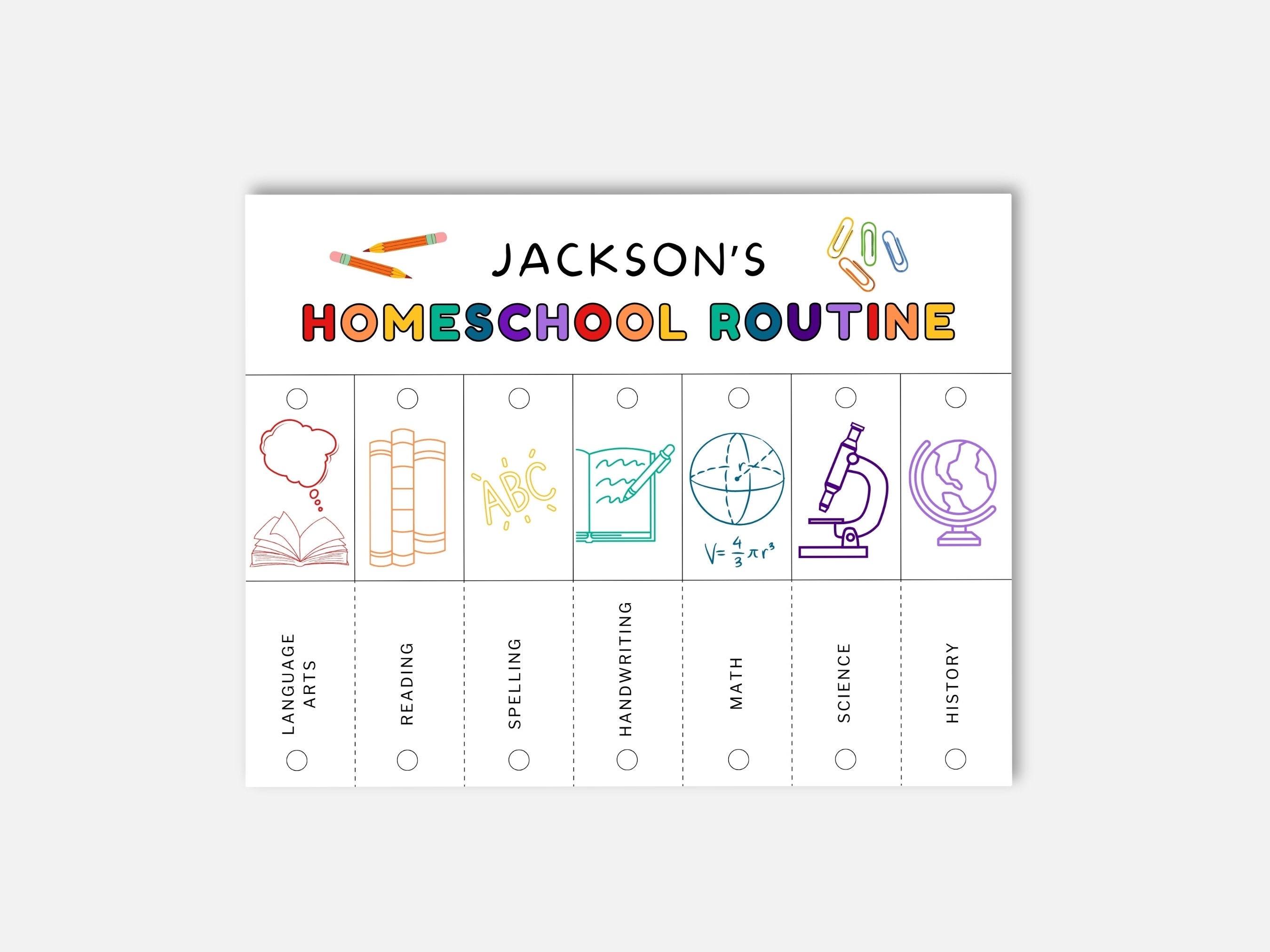 Homeschool Schedule Flip up Chart, Kids Homeschool Planner, Homeschool ...