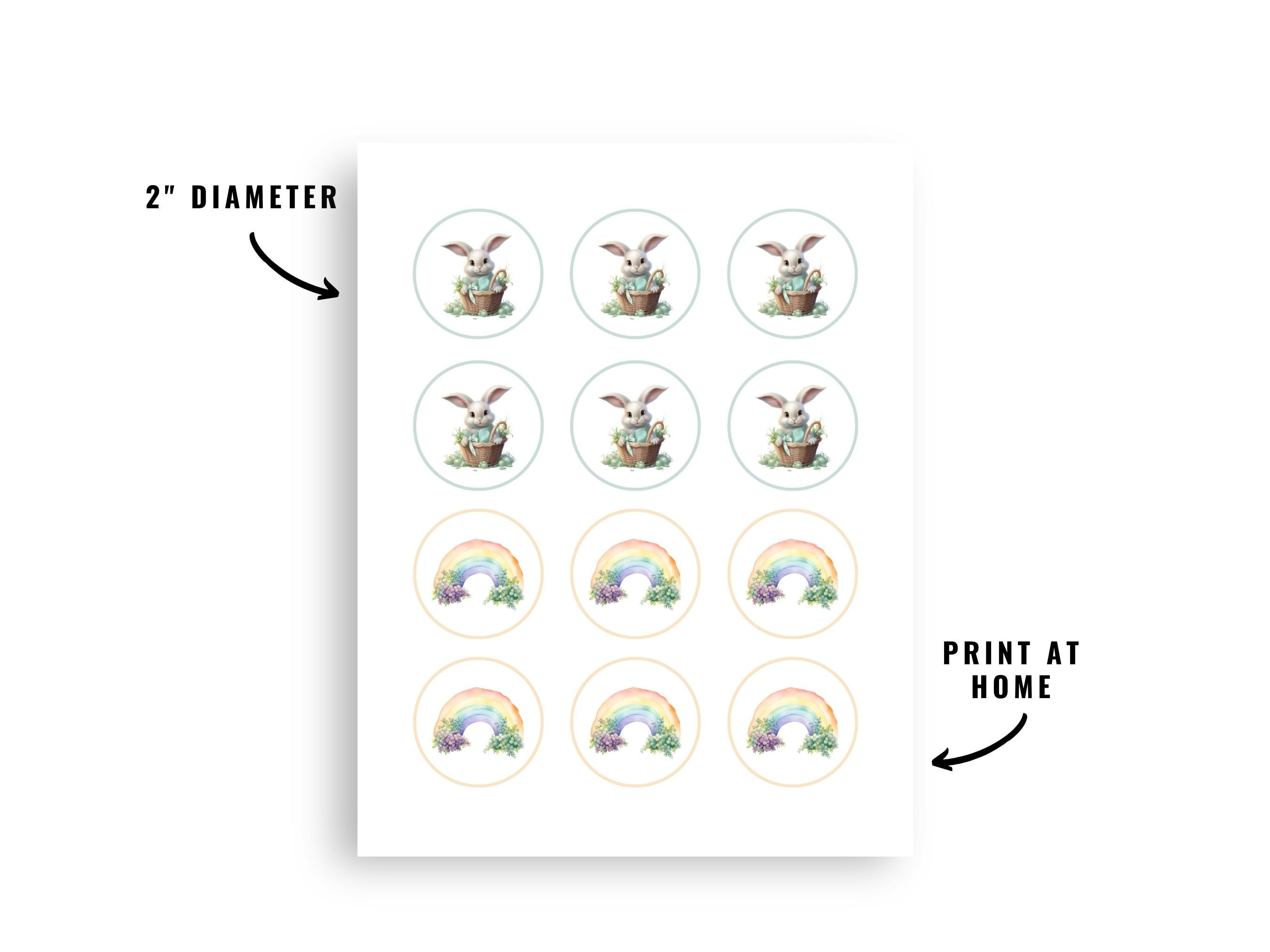 Pastel Easter Cupcake Toppers Printable Cupcake Toppers, Happy Easter ...