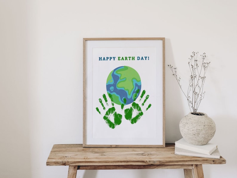 Earth Day Handprint Art, Earth Day Printable, Kids Preschool Activity ...