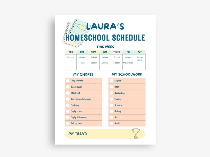 Homeschool Schedule Printable, Homeschool Planner, Homeschool Routine ...