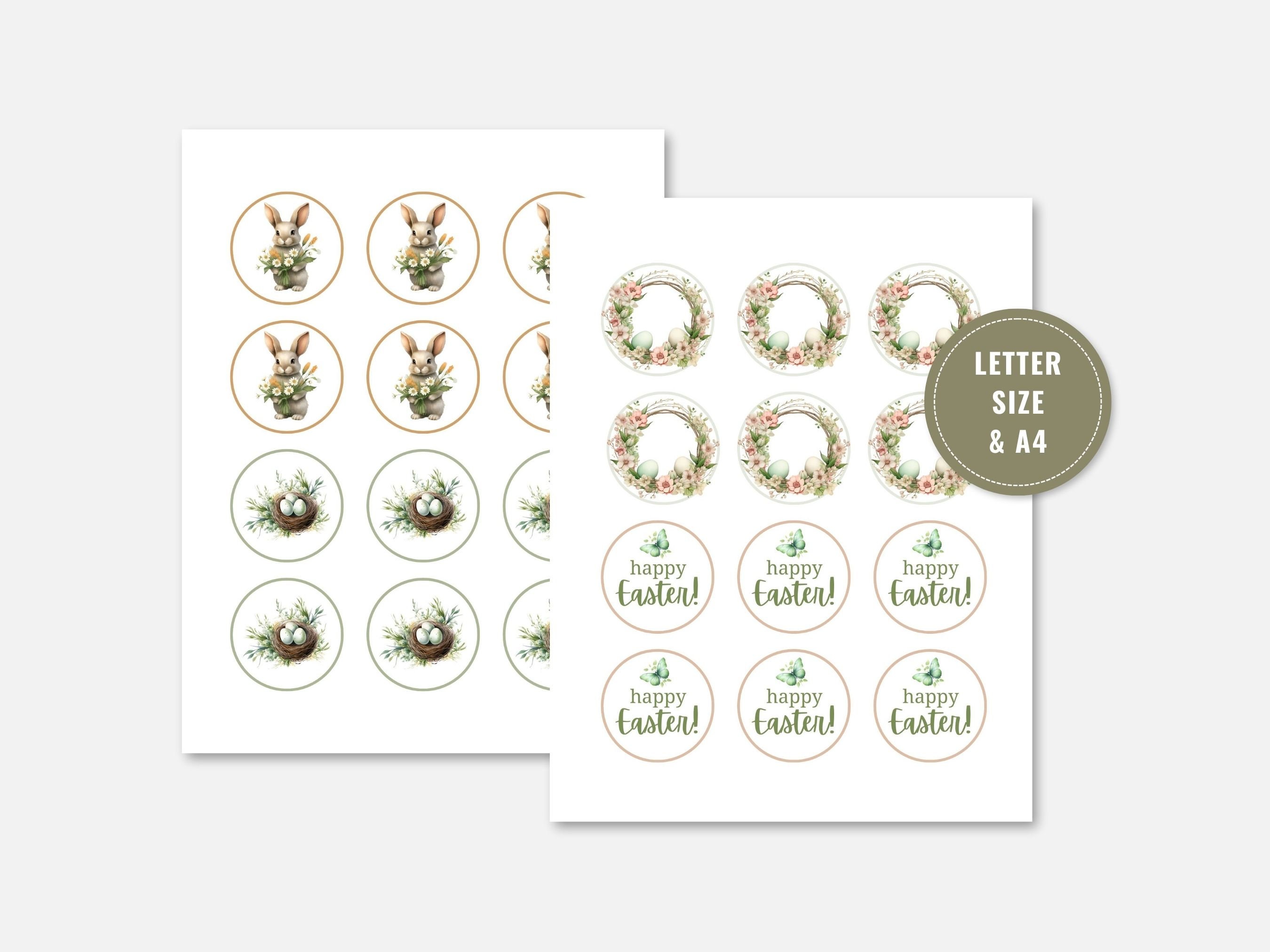 Easter Cupcake Toppers Printable Cupcake Toppers, Happy Easter Cupcake ...