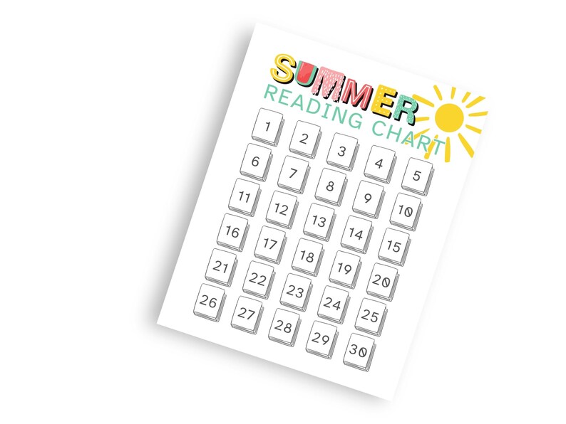 Kids Summer Reading Chart Summer Reading Challenge, Reading Log ...