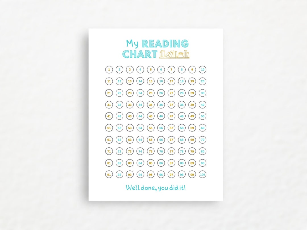 Kids Printable Reading Chart, Reading Reward Chart, Homeschool Reading ...