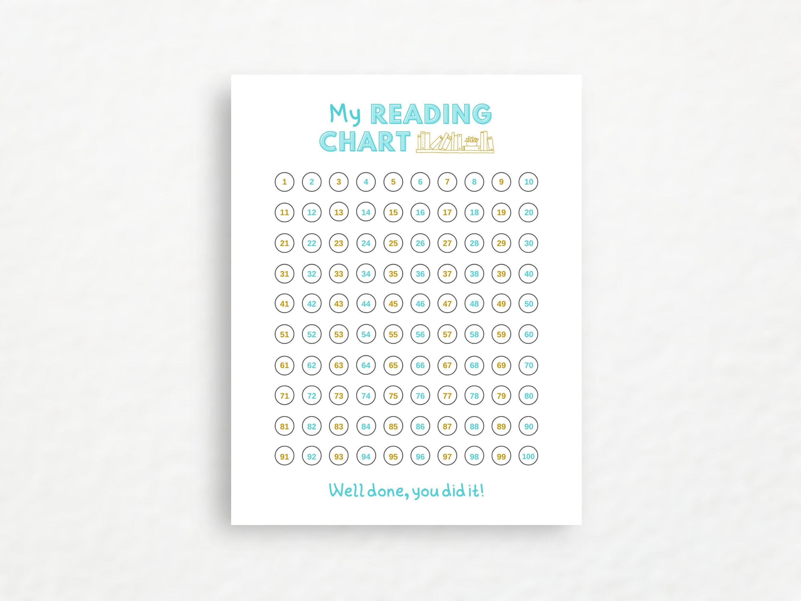 Kids Printable Reading Chart, Reading Reward Chart, Homeschool Reading ...