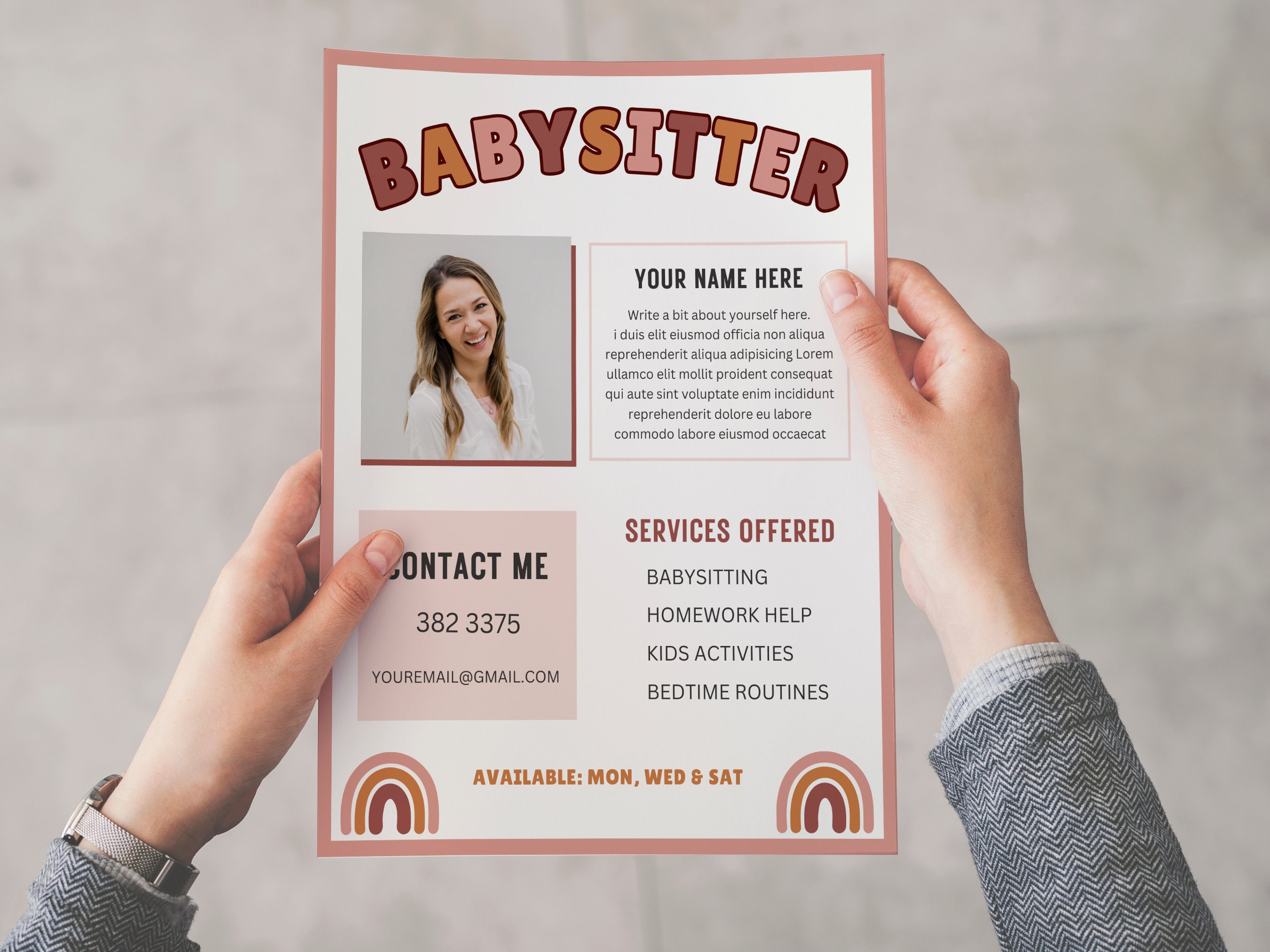 Editable Babysitter Flyer, Babysitter Printable, Babysitter Flyer ...