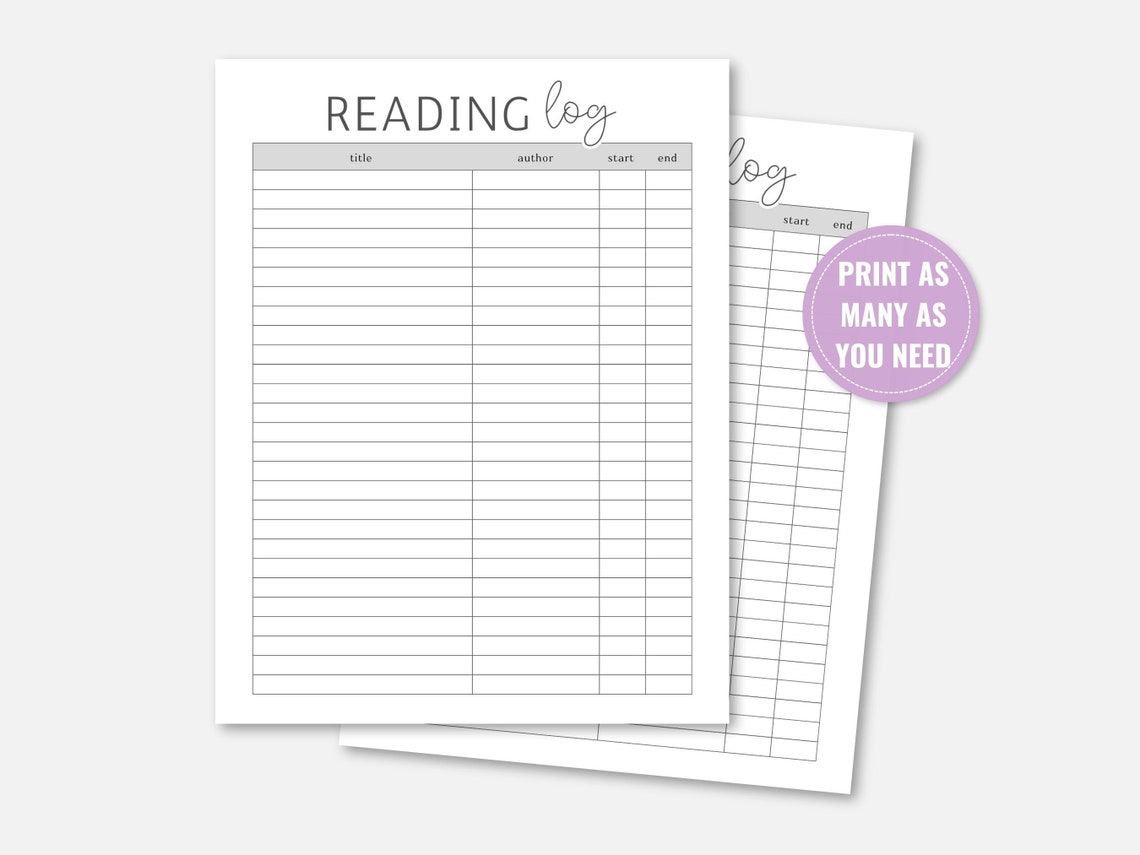 Printable Reading Log | Book Log Printable, Reading Challenge, Reading ...