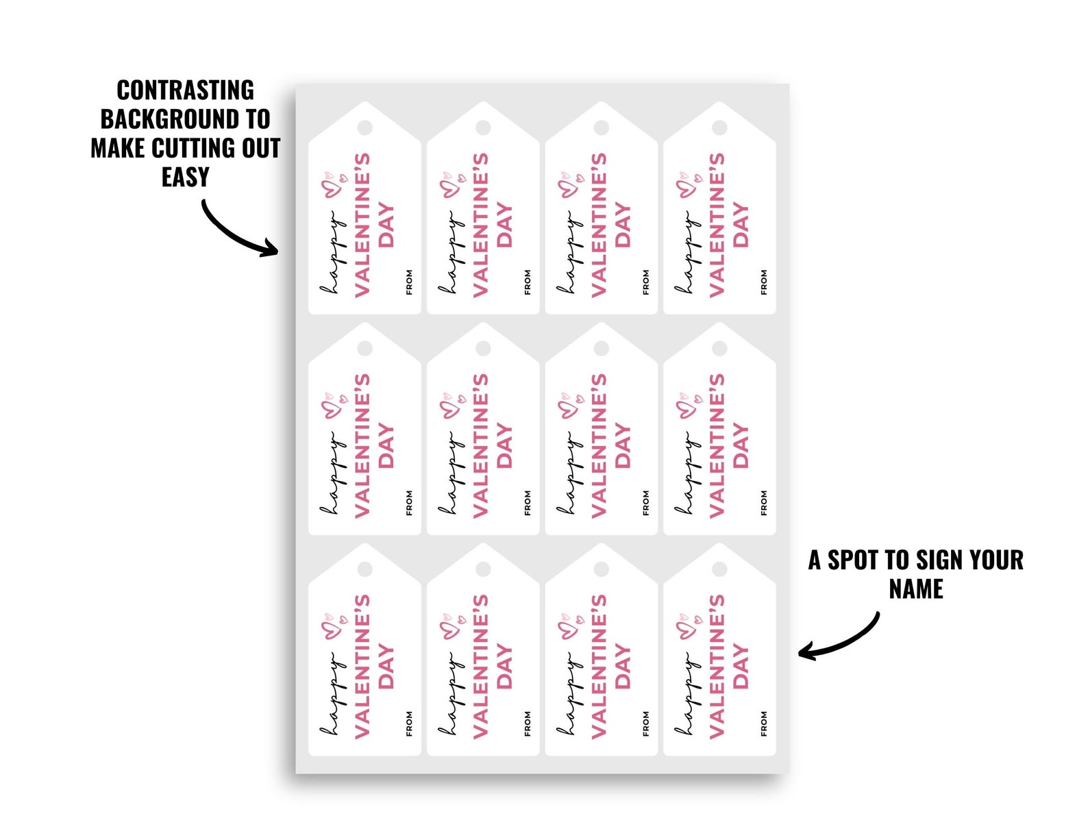 Printable Valentine's Day Gift Tag Instant Download, Valentine's Day ...