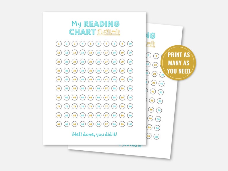 Kids Printable Reading Chart, Reading Reward Chart, Homeschool Reading ...