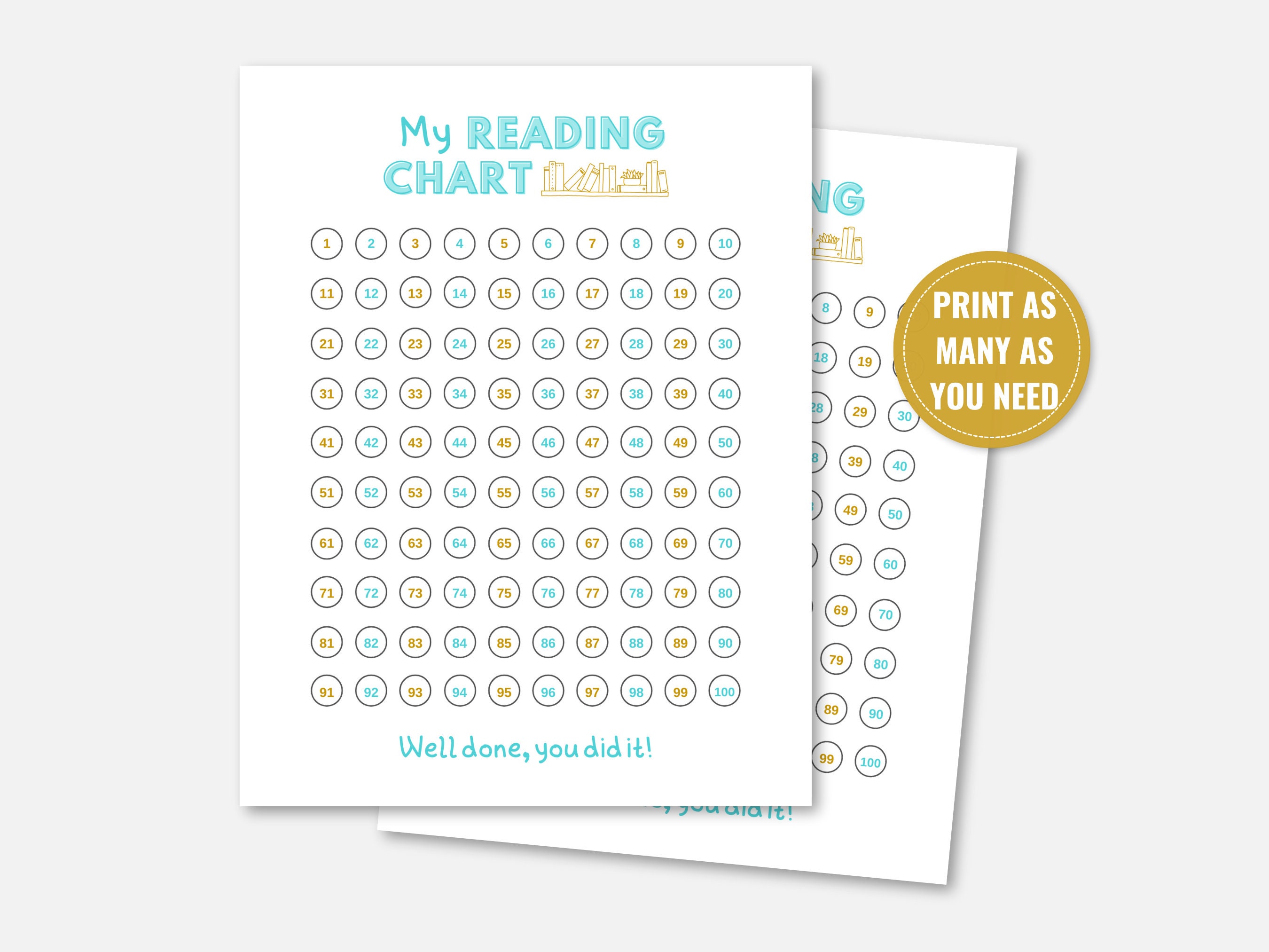 Kids Printable Reading Chart, Reading Reward Chart, Homeschool Reading ...